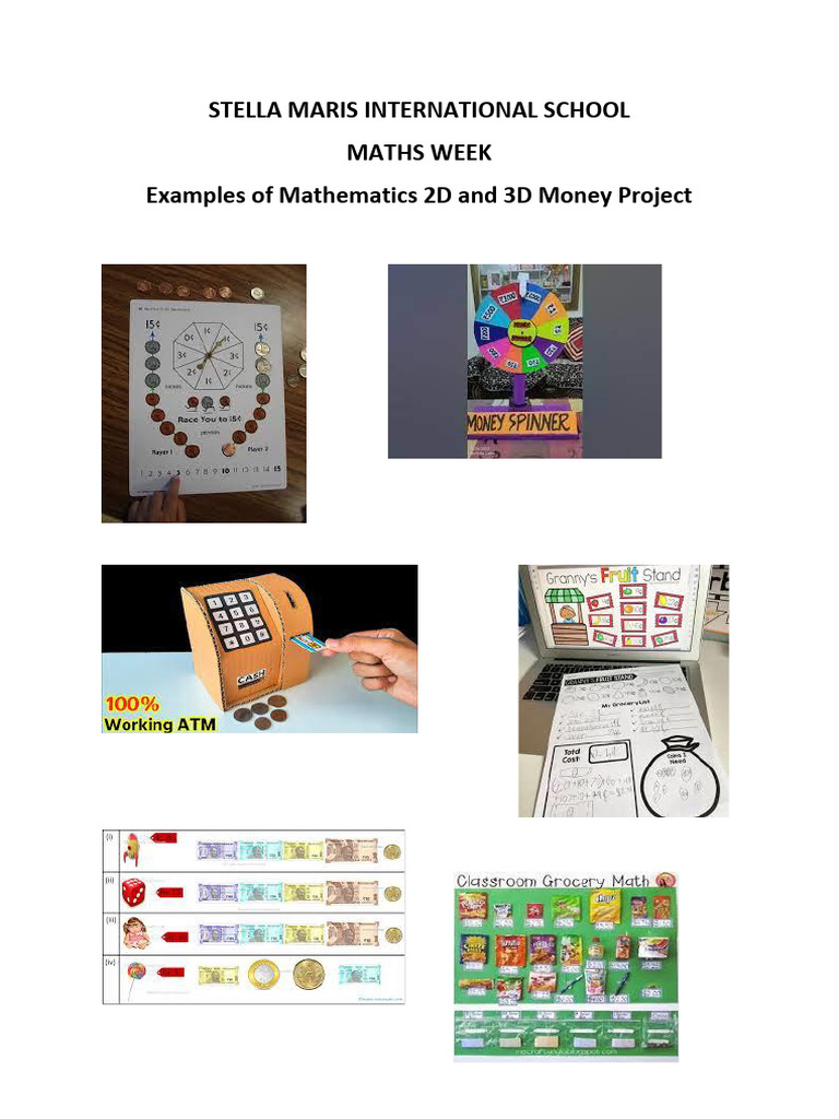 Examples of Maths Money Project 2024 | PDF
