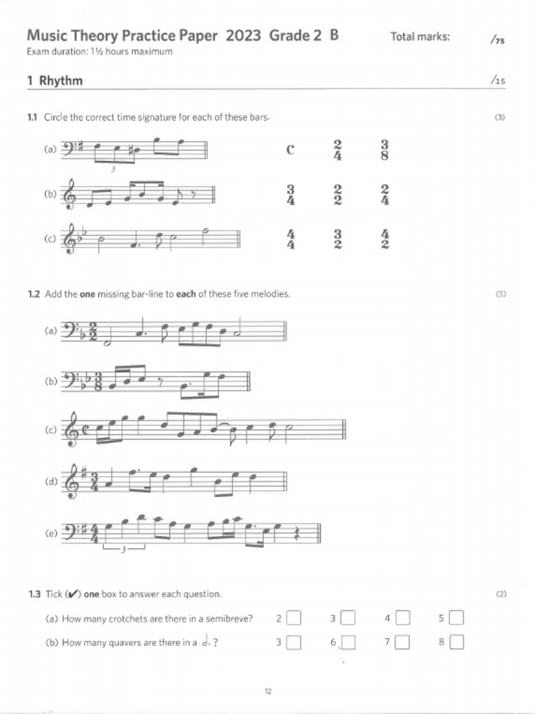 ABRSM Grade 2 - Practice Paper-12 | PDF