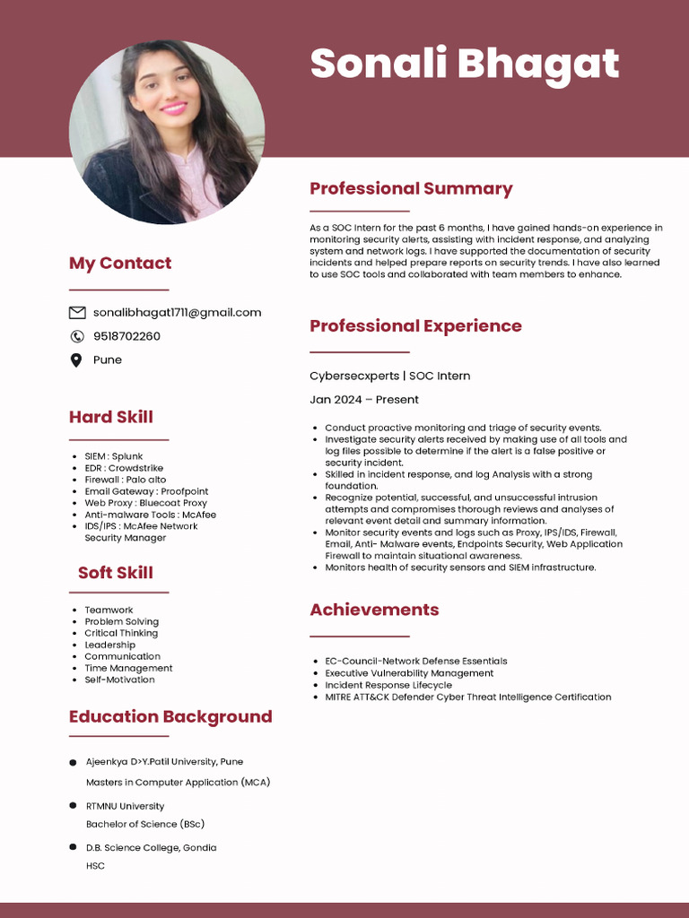 Sonal I Bhagat Resume | PDF