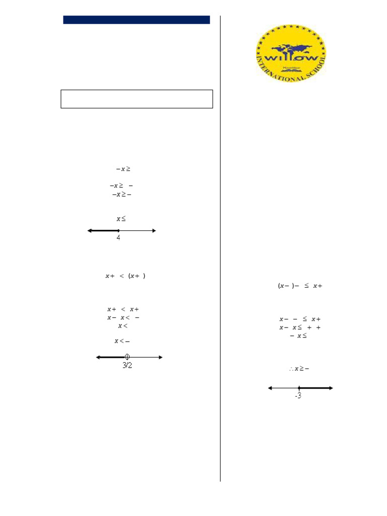 Solving Linear Inequalities Explained | PDF | Inequality (Mathematics ...