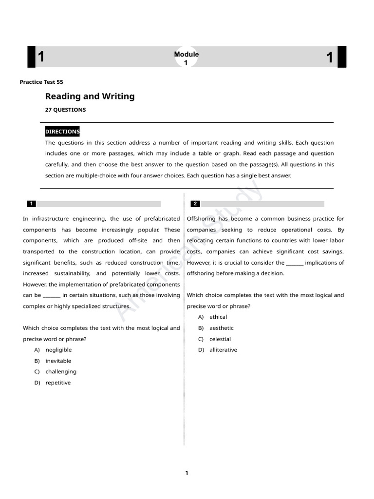 55. PRACTICE TEST 55 (2) (1) | PDF