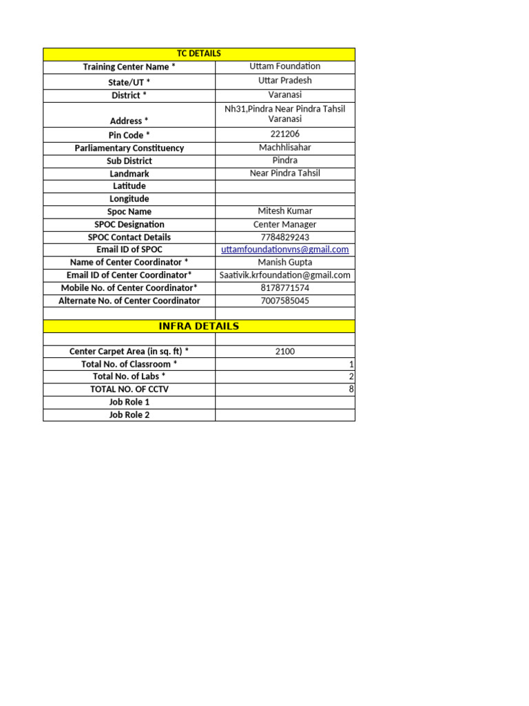 TC Details Samarth | PDF