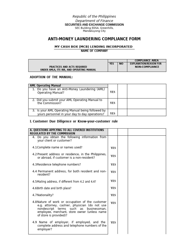 2023forms AML-Compliance-Form Merged | PDF | Regulatory Compliance ...