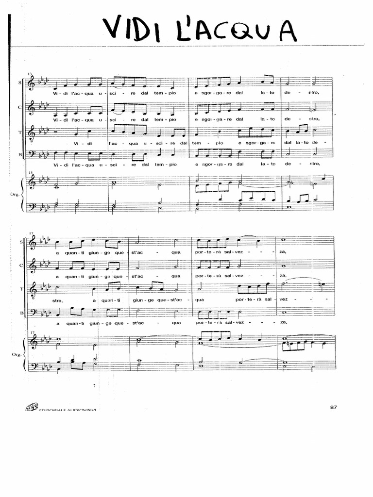 Vidi L'acqua | PDF