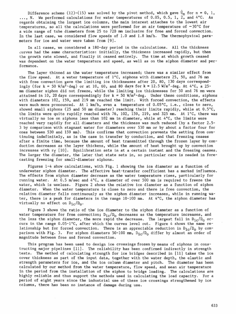 Effects of Water Speed and Temperature On Icing in Thermal Siphons (Etc ...