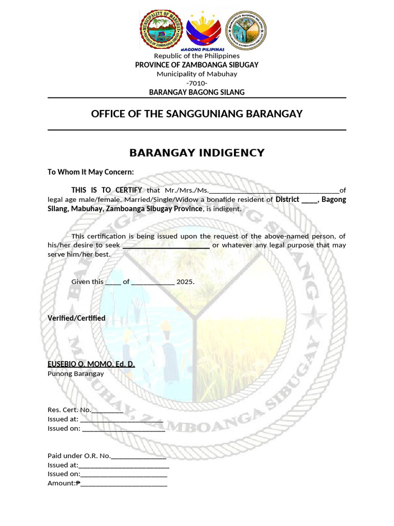 Barangay Indigency | PDF