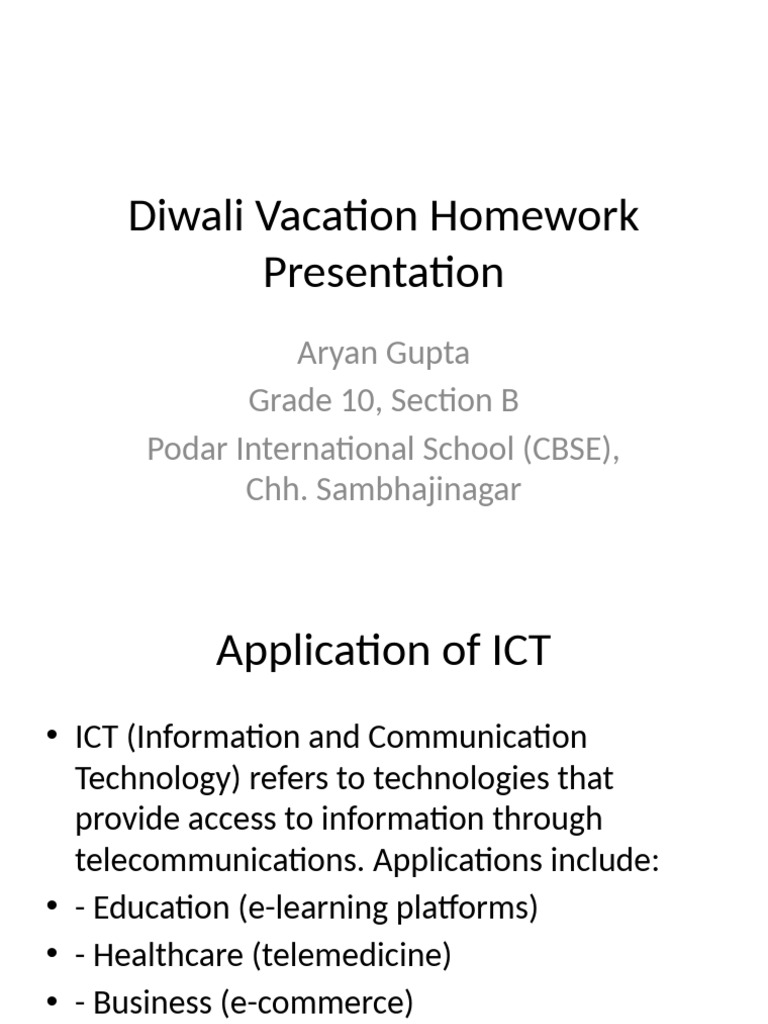 Diwali Homework Presentation Aryan Gupta | PDF | Smartphone | Tablet ...