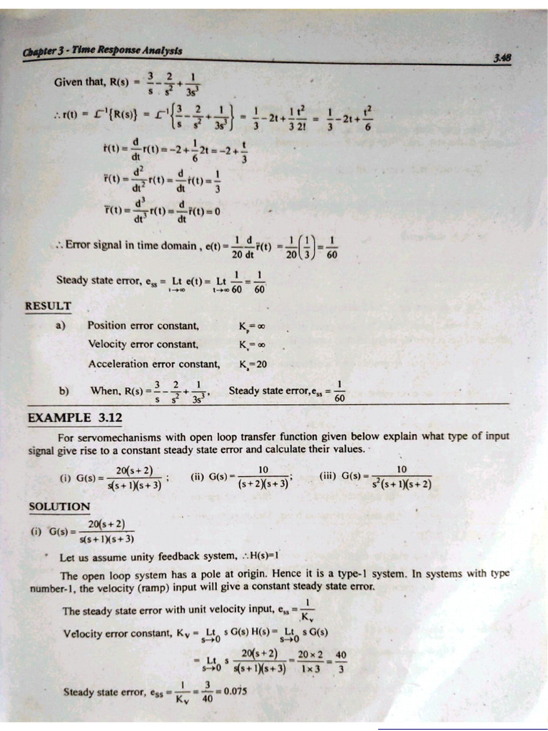 Steady State Error | PDF