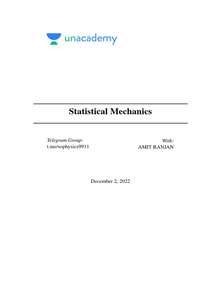 Stat Mech 1714326189615 | PDF | Spin (Physics) | Theoretical Physics