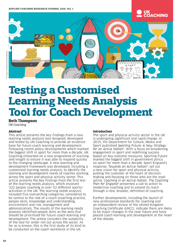 Testing A Customised Learning Needs Analysis Tool For Coach Development ...