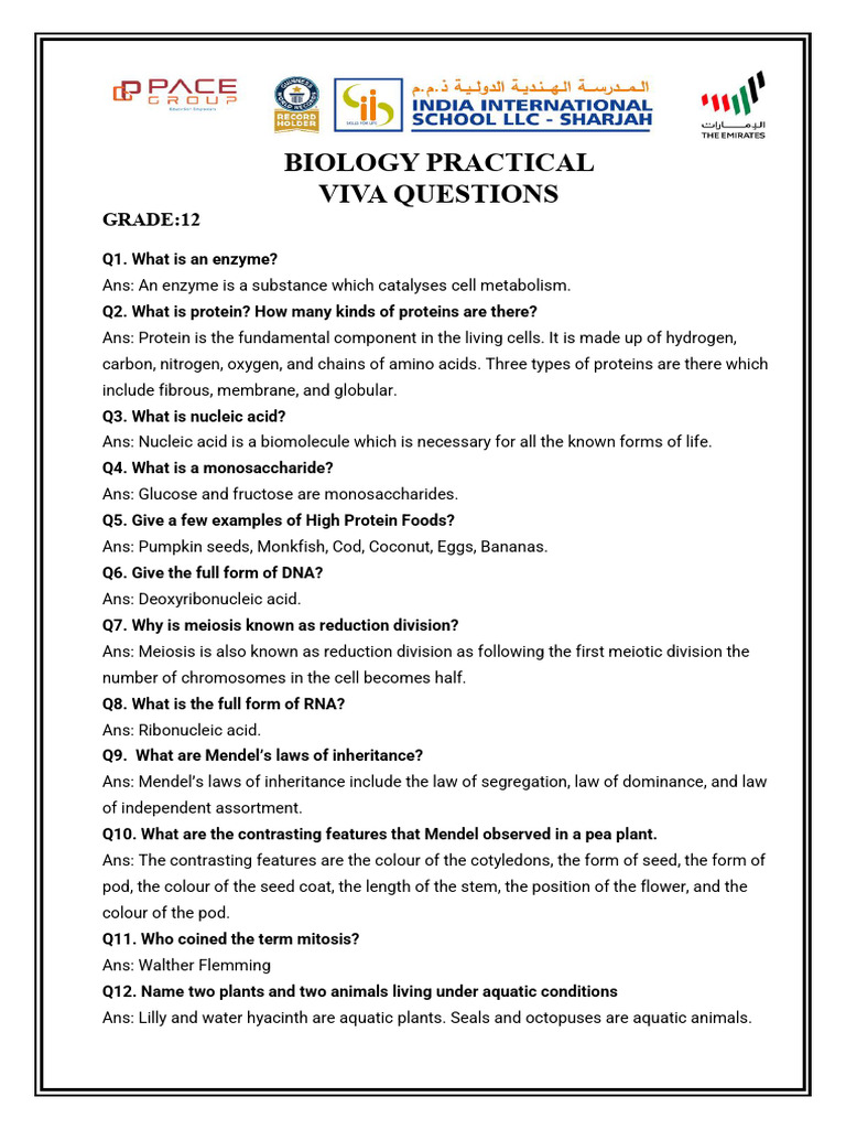 BIO VIVA QNS | PDF | Mitosis | Meiosis