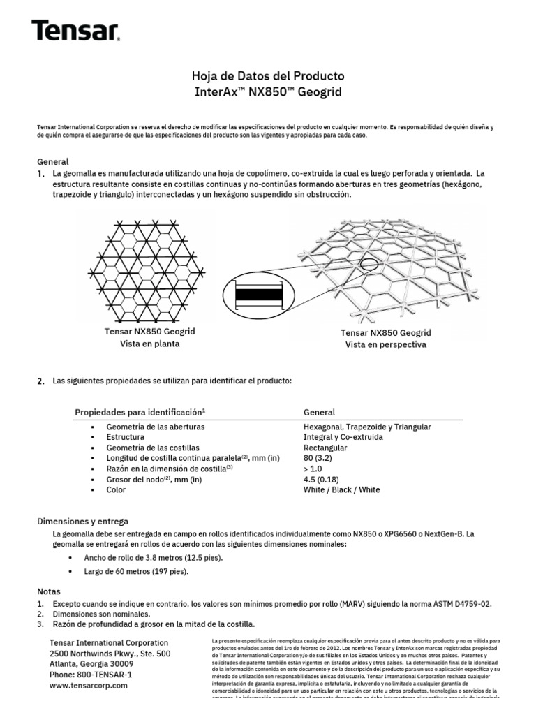 InterAx - NX850 - TIC - 04 21 Material Property Data Sheet - ISPN | PDF ...