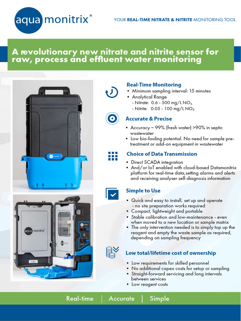 Aquamonitrix - Tech Specs and Performance | PDF | Nitrate