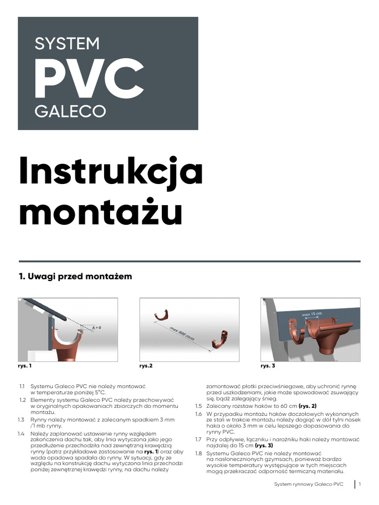 Instrukcja Montazu GALECO PVC | PDF