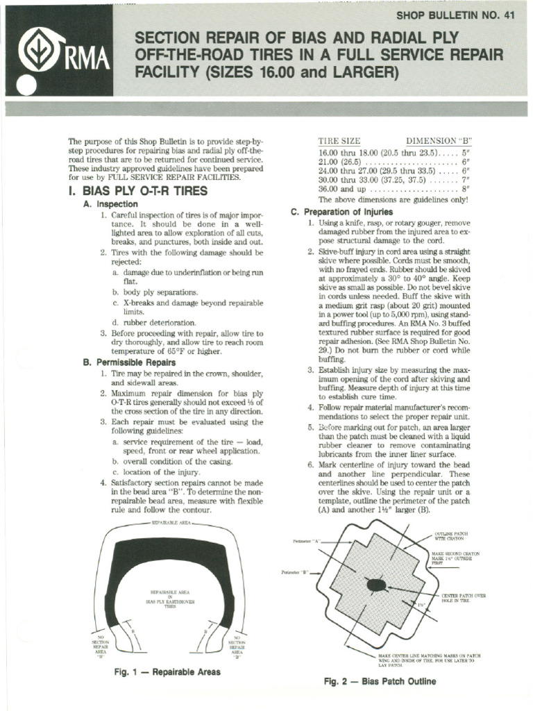 SB 41 Section Repair of OTR Tires | PDF | Tire | Materials
