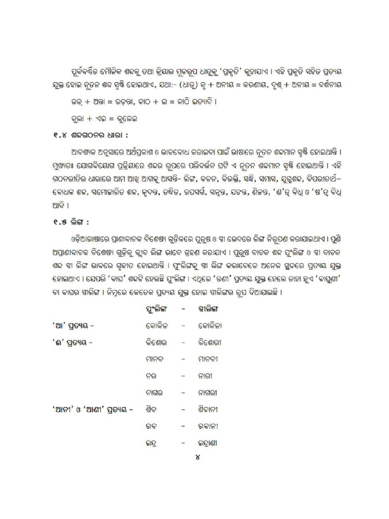 9th Class Odia Byakaran Page 4&5 | PDF