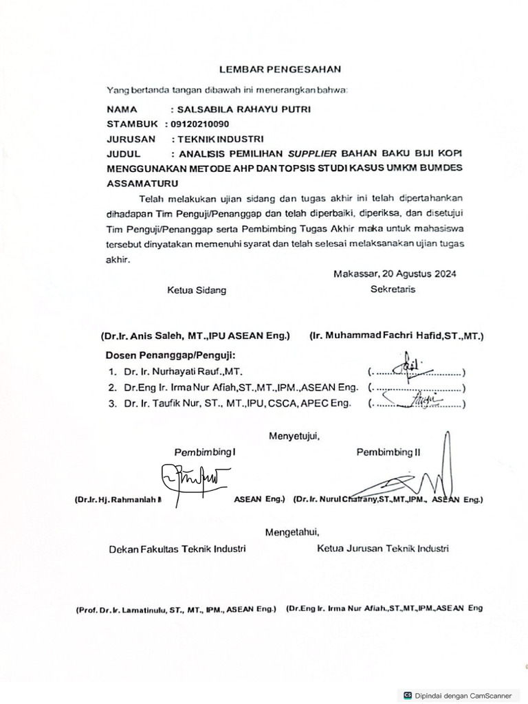 Lembar pengesahan skripsi (1) | PDF