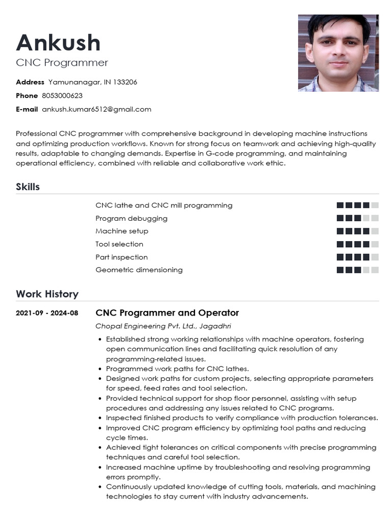 Ankush_Resume | PDF | Numerical Control | Engineering
