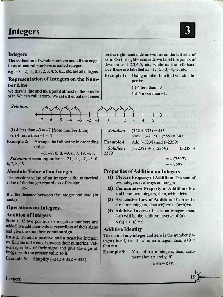 Integers MCQ | PDF