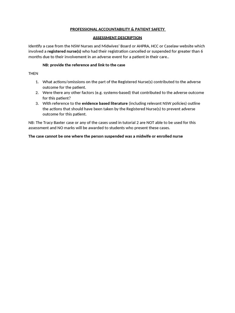 PATIENT SAFETY ASSESSMENT DESCRIPTION (002) Final Version | PDF