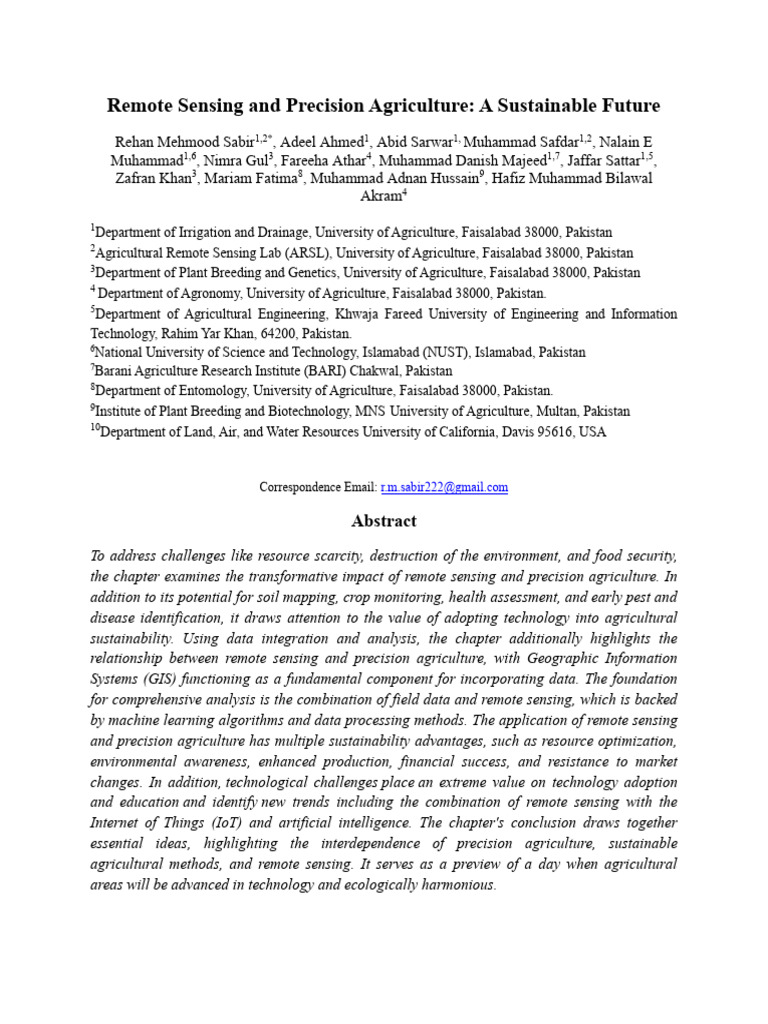 Precision Ag: Remote Sensing Impact | PDF | Remote Sensing | Geographic Information System