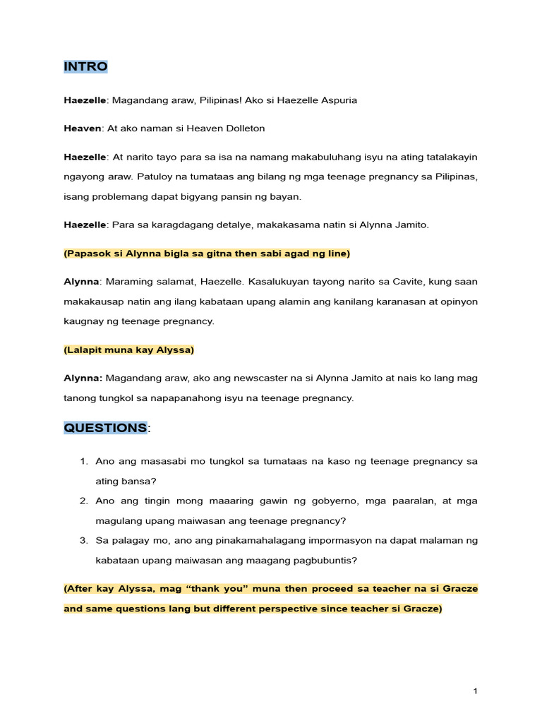 Pagbasa Script | PDF