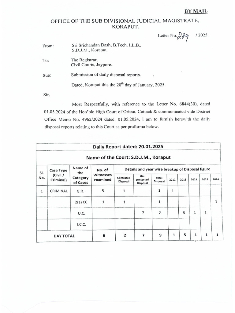 Daily Disposal Report -13 | PDF