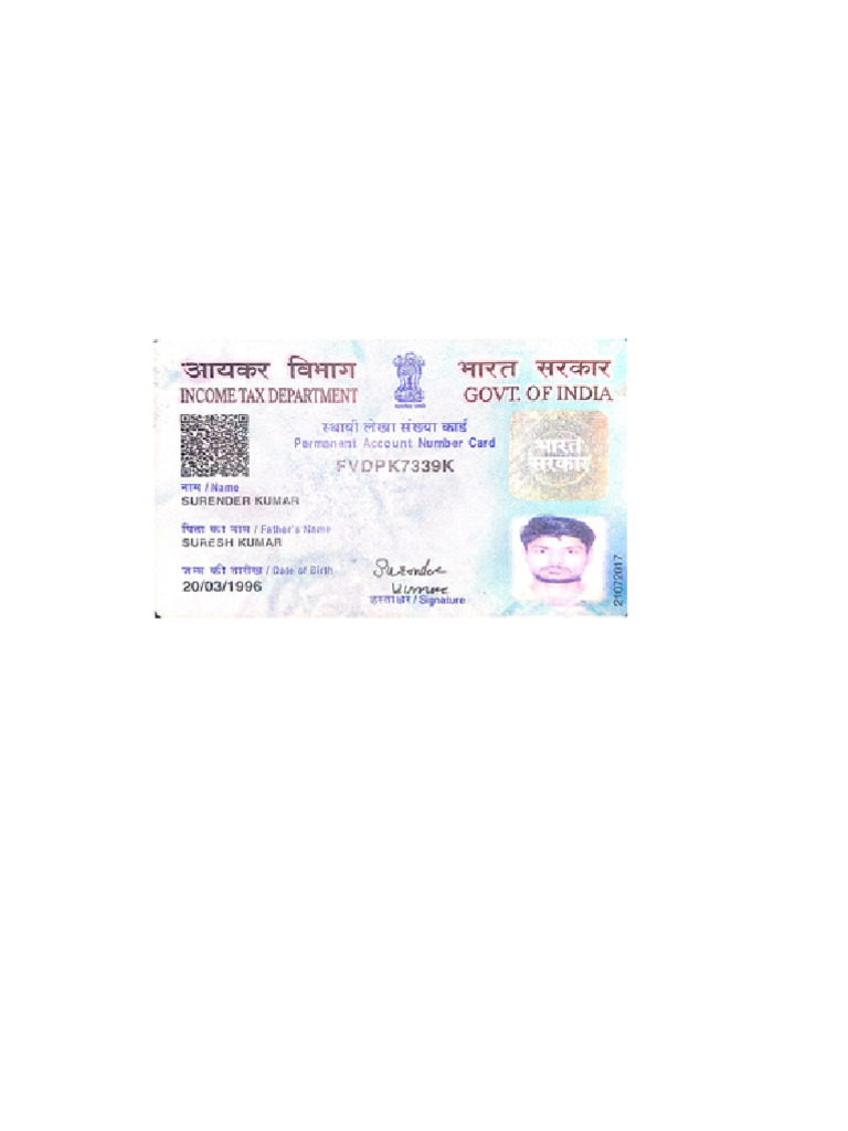 Surender Kumar Pan Card | PDF