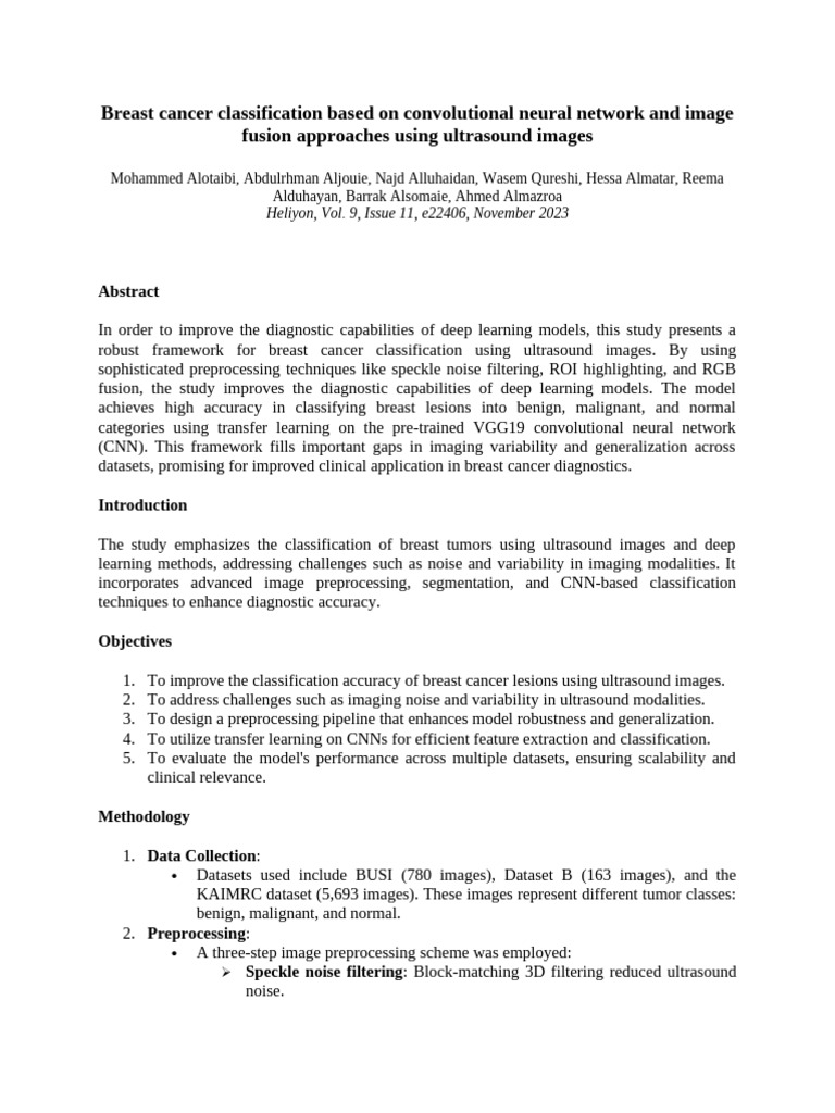 Breast Cancer Classification | PDF | Deep Learning | Applied Mathematics