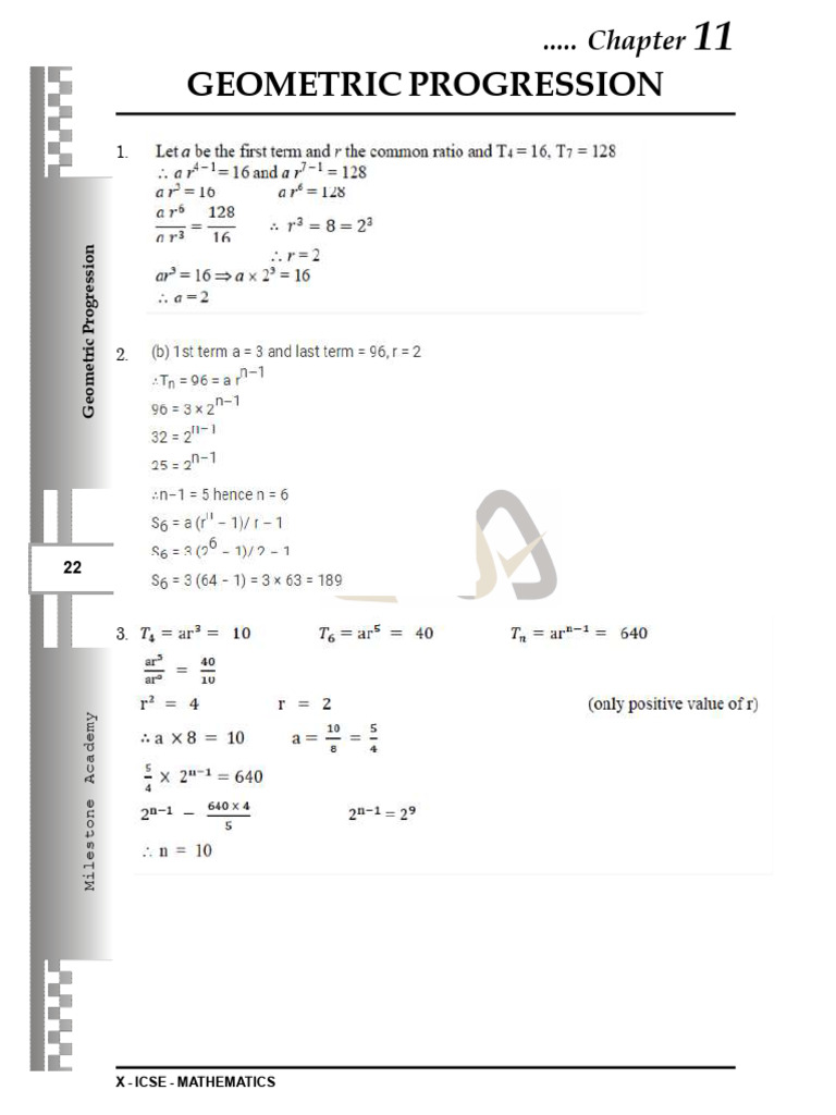 Chapter-11-Geometric Progression | PDF