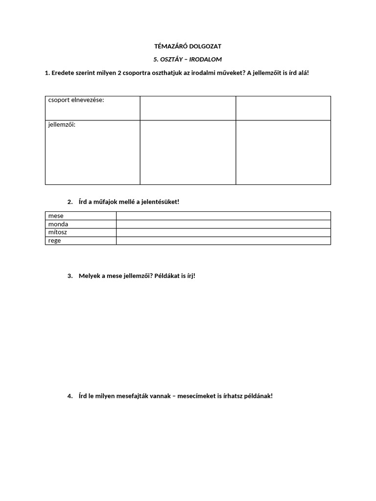 Témazáró Dolgozat | PDF