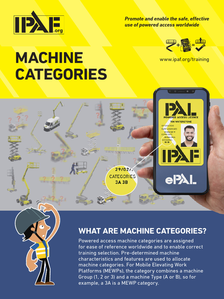 IPAF Machine Categories Leaflet (TR-672-0723-7-en) | PDF | Transport