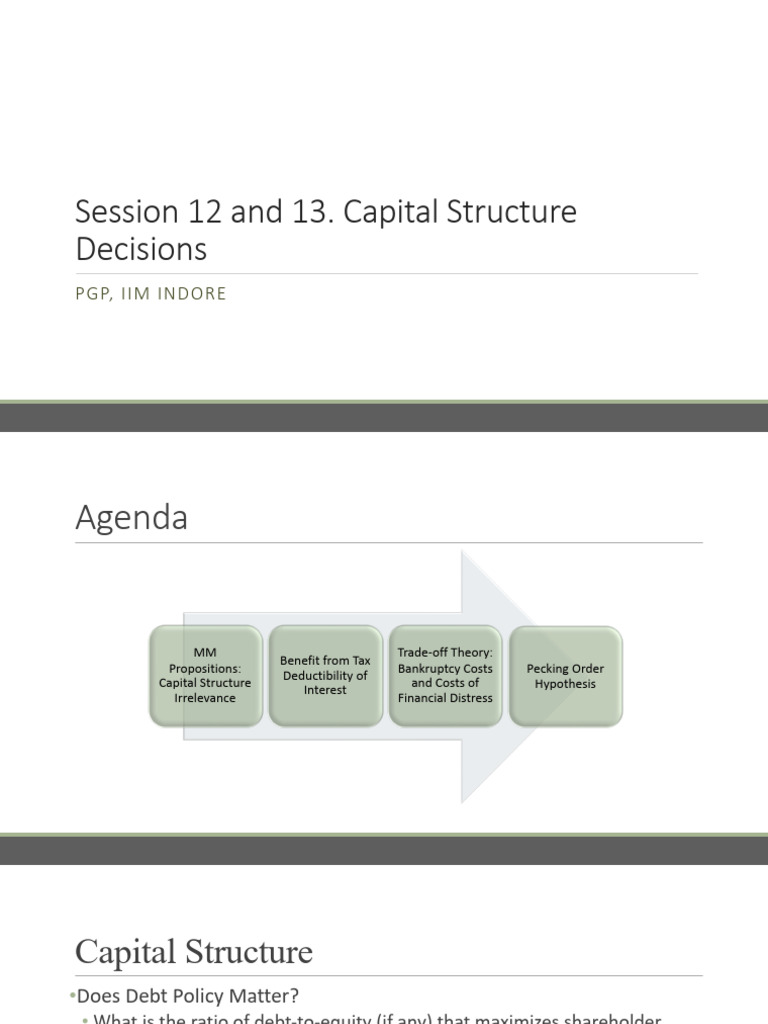 Session 12 and 13. Capital Structure | PDF | Capital Structure | Leverage (Finance)
