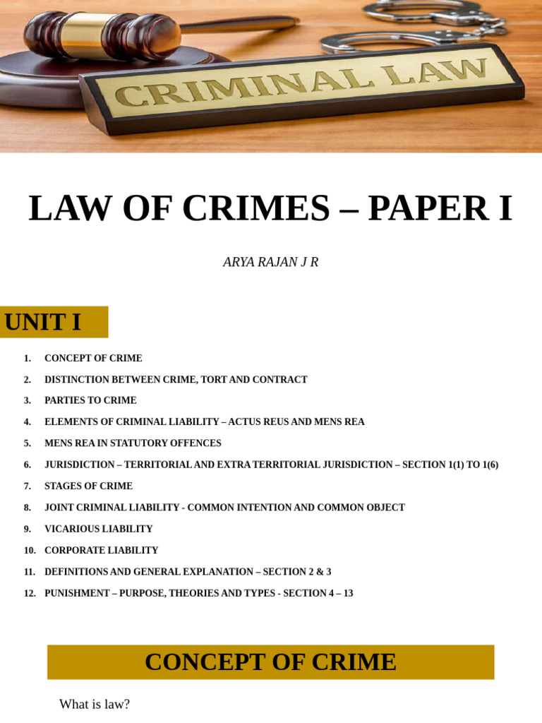 Elements of Criminal Liability | PDF | Causation (Law) | Mens Rea