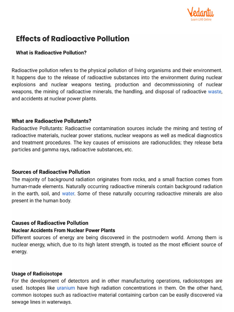 Effects of Radioactive Pollution | PDF