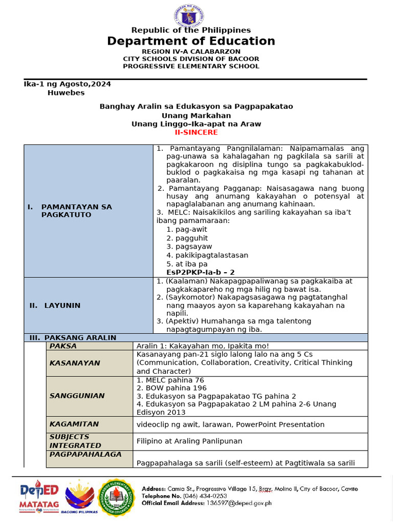 LP_Q1_Wk1_day 4 ESP 2 | PDF