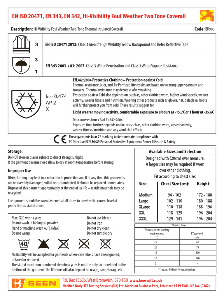 BD900 User Instructions | PDF | Clothing