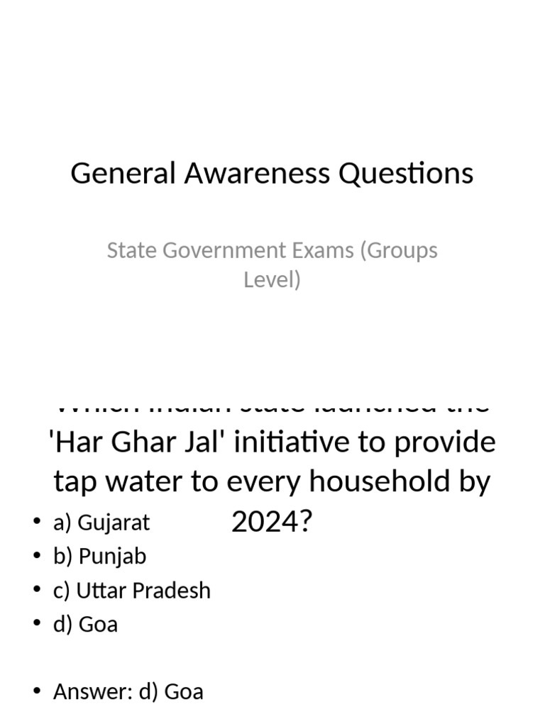 General Awareness Questions | PDF