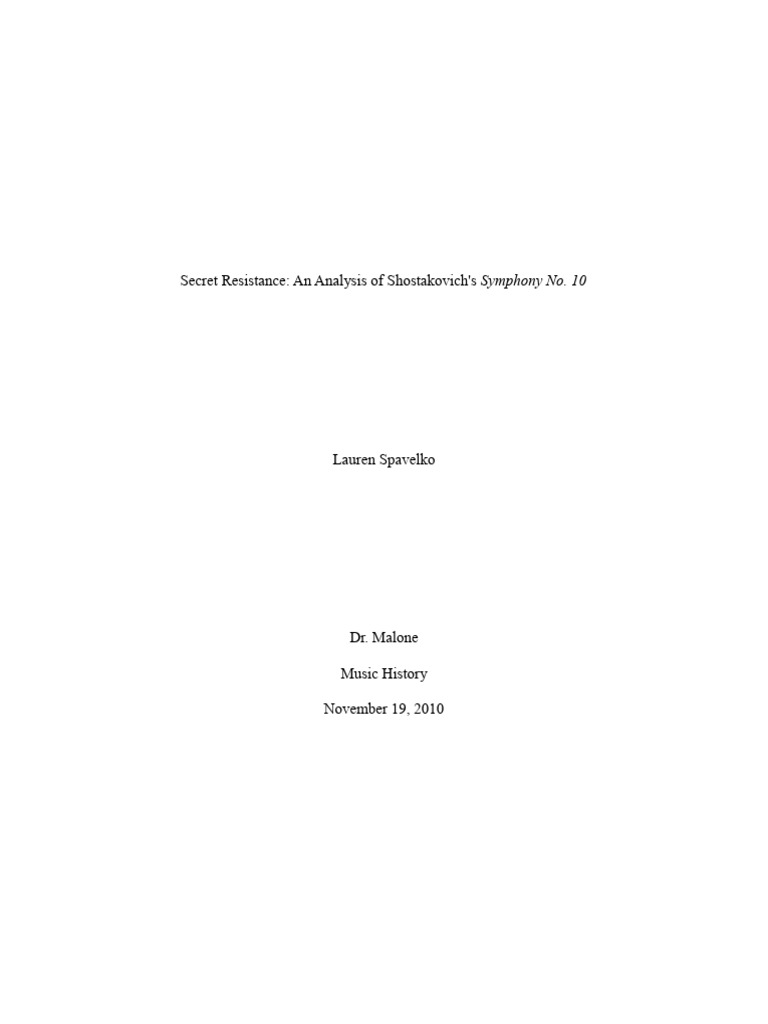 Aesopian Analysis of Shostakovich's 10th | PDF | Joseph Stalin