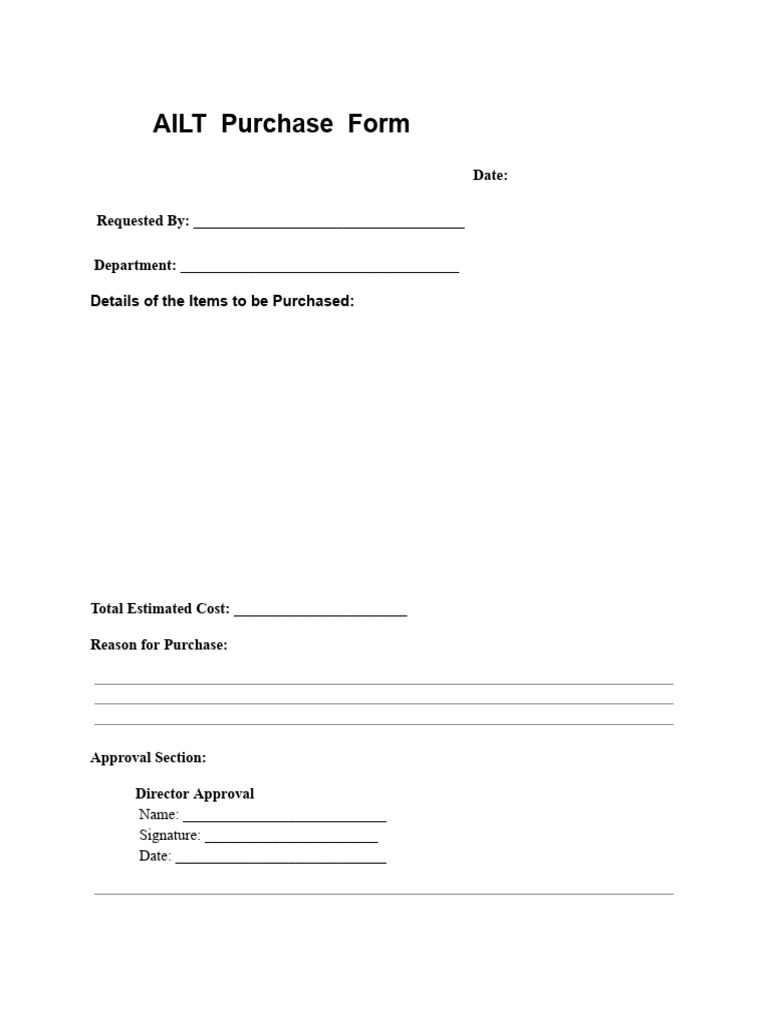 AILT Purchase Request Form | PDF