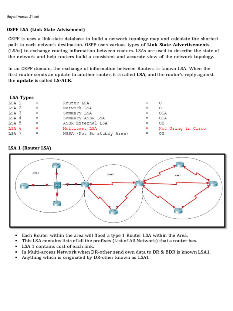 OSPF LSA | PDF | Telecommunications | Computer Networking