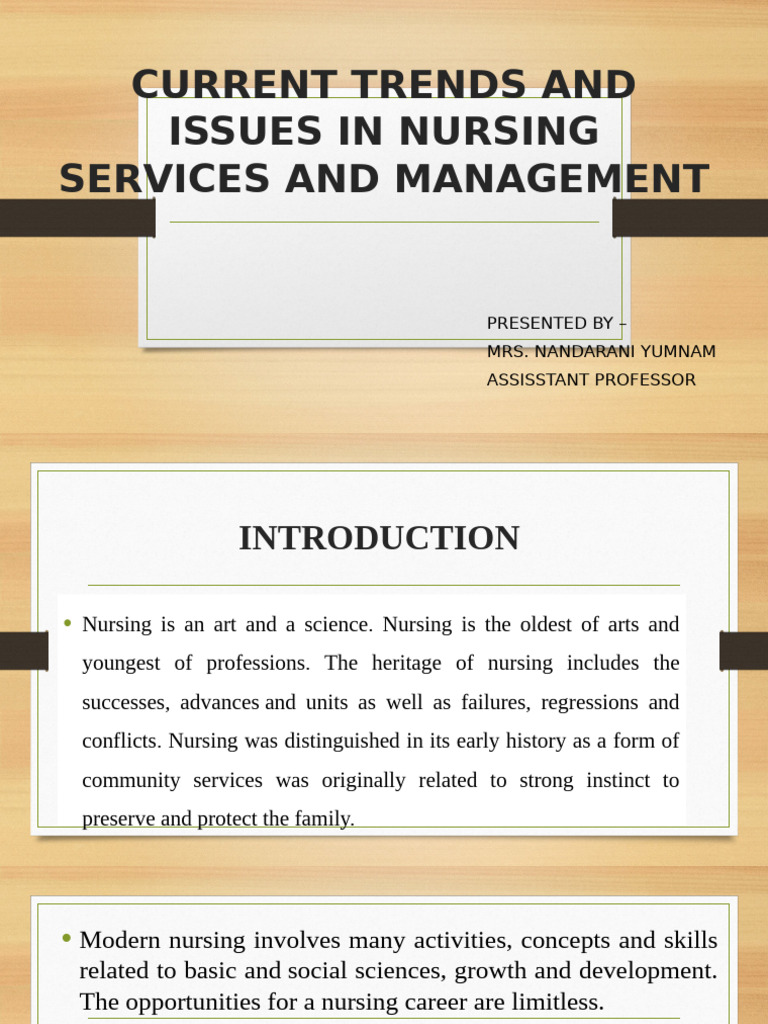 Current Trends and Issues in Nursing Management | PDF | Nursing ...