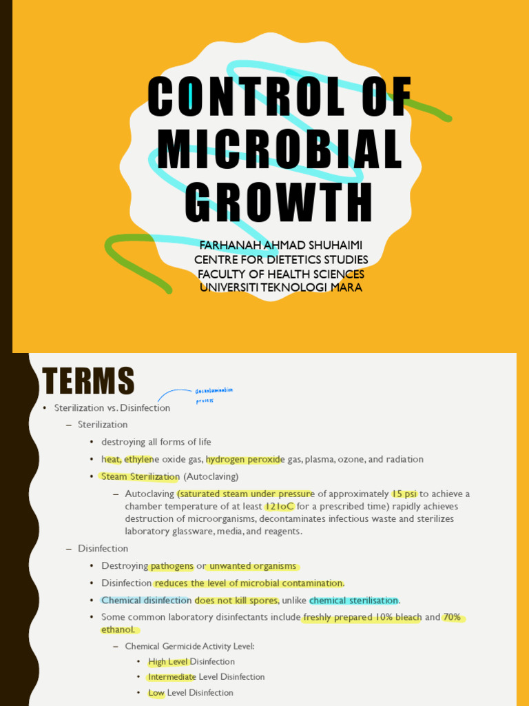 Microbial Growth Control Methods | PDF | Disinfectant | Sterilization ...