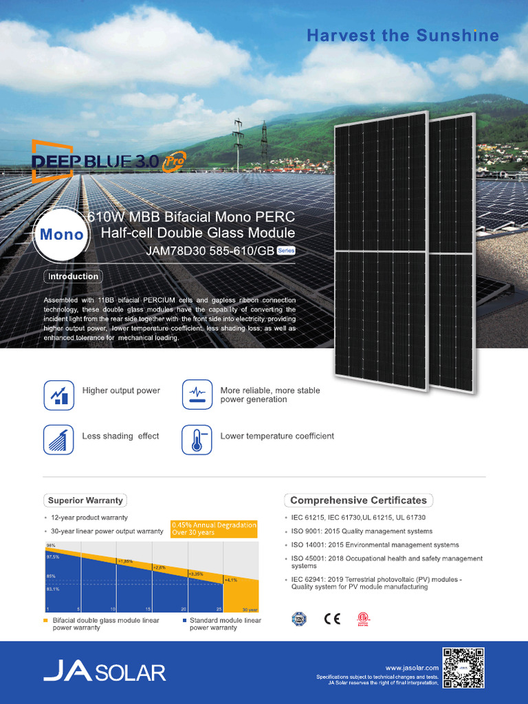 Ja Solar Deep Blue 3 PRO JAM78D30 585-610GB | PDF