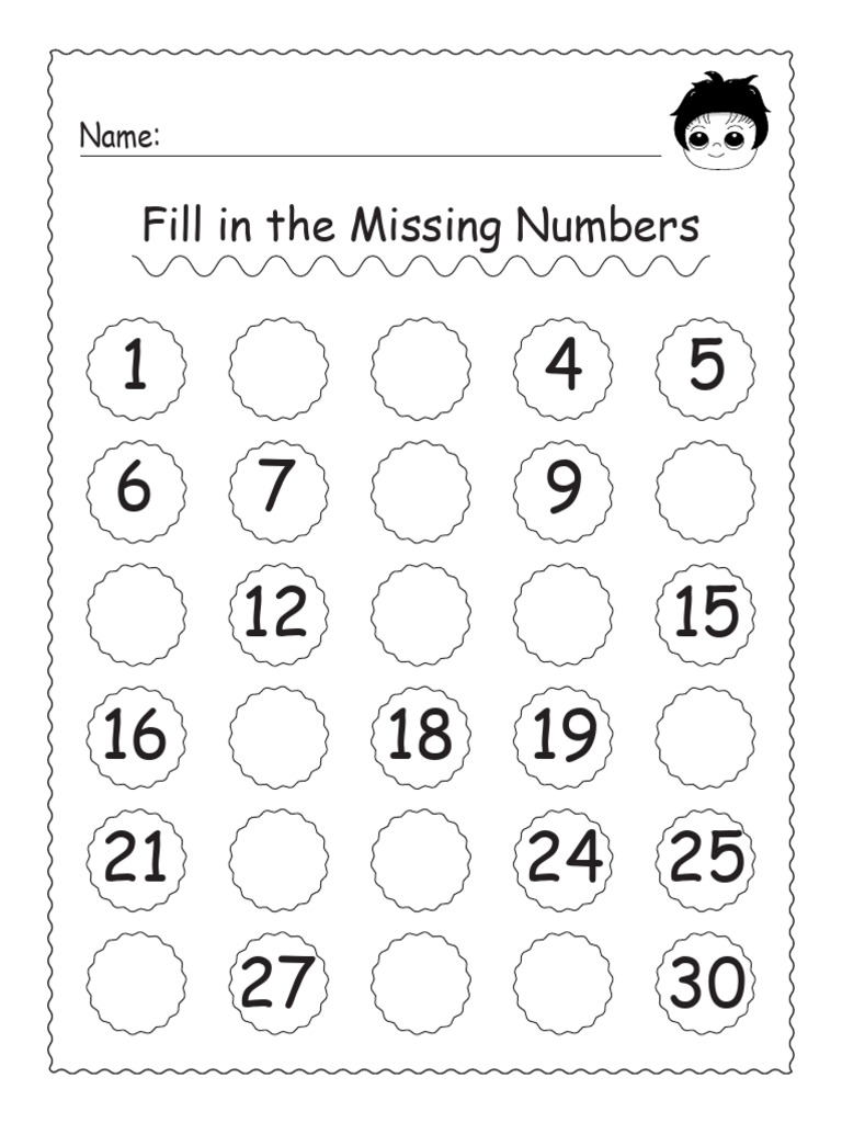 Fill in The Missing Numbers: Name | PDF