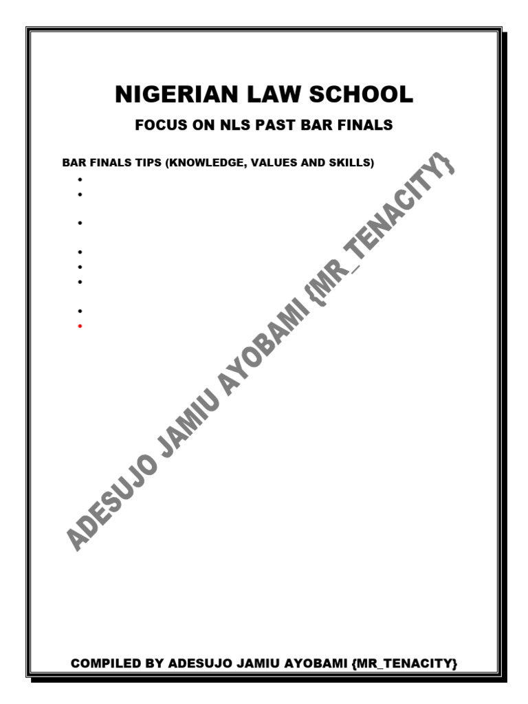 Focus On Nls Past Questions by MR - Tenacity-1 | PDF | Bail | Plea