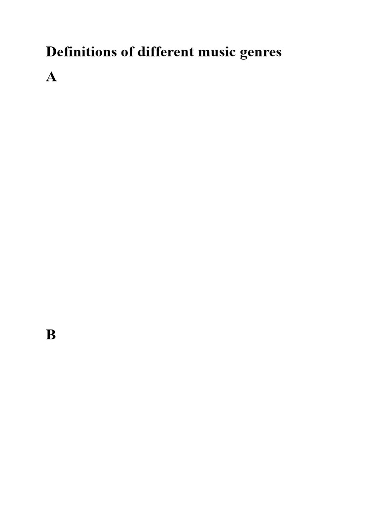 MUSIC Definition of Different Music Genres.206531159 | PDF | Dance ...