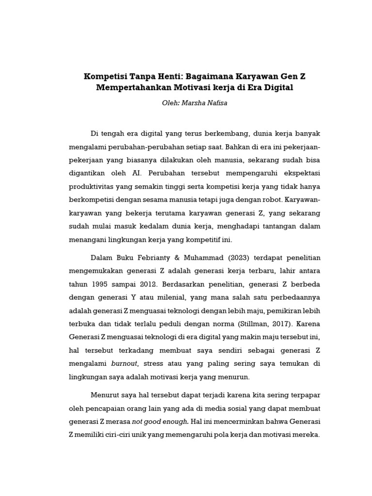 Marsha Nafisa - 22011184 - Essai Punnisment | PDF