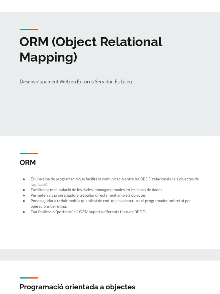 ORM (Object Relational Mapping | PDF