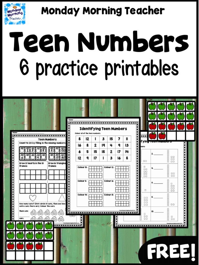 Teen Number Worksheets USA FREEBIE | PDF
